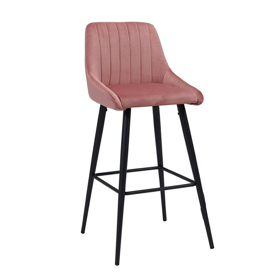 Nordic Restaurant Modern Upholstery High Bar Chair Metal Frame With ...